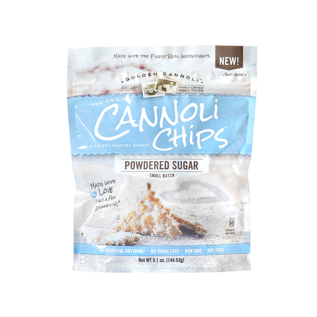 Powdered Sugar Cannoli Chips – Golden Cannoli Shells Company