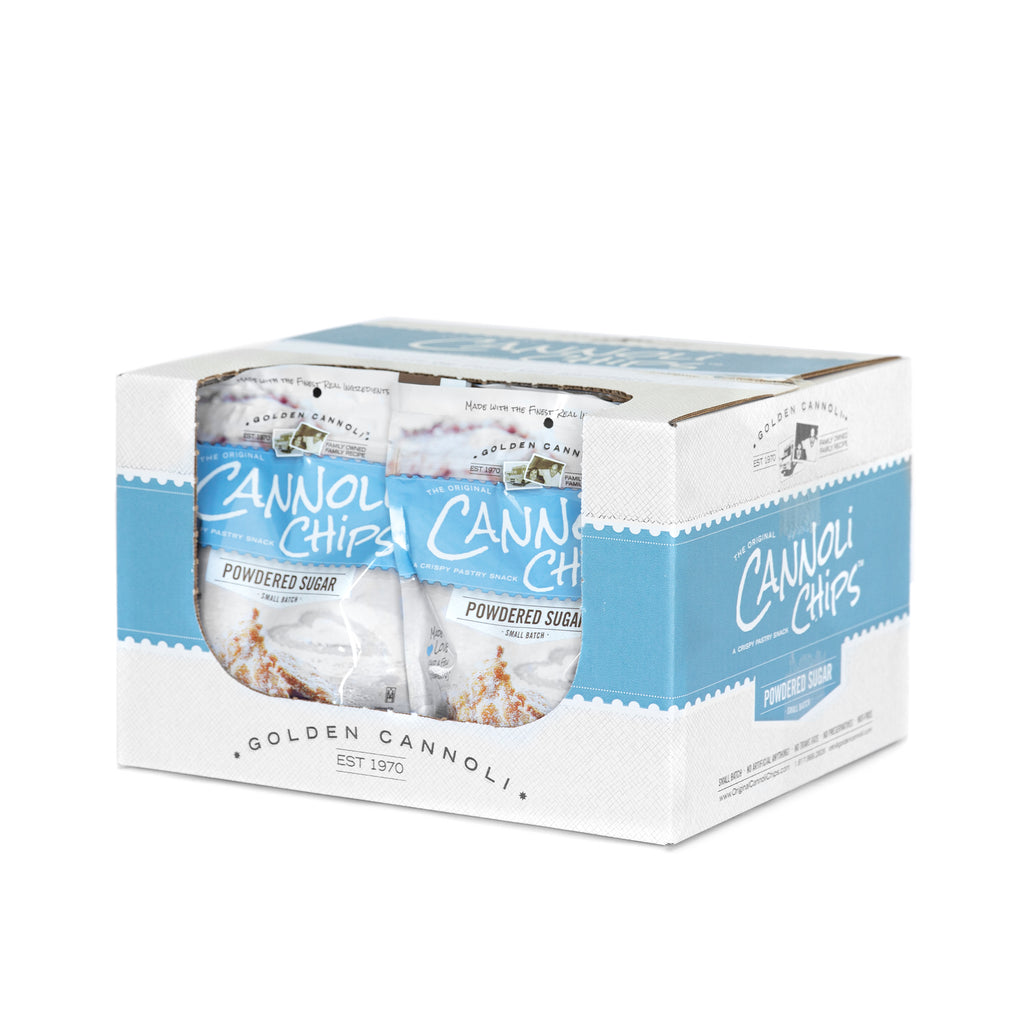 Powdered Sugar Cannoli Chips – Golden Cannoli Shells Company